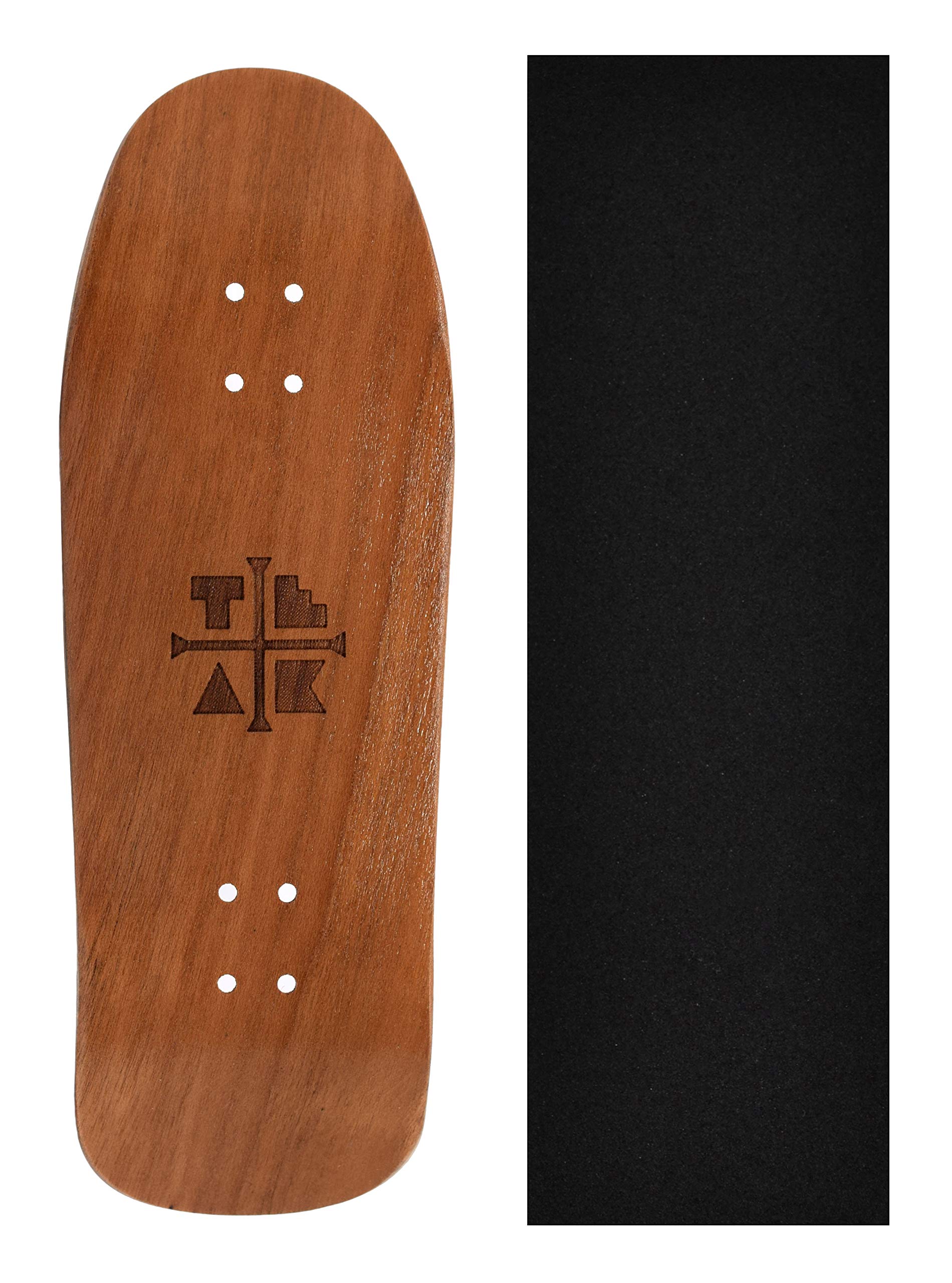 Teak Tuning Wooden Fingerboard Carlsbad Cruiser Deck, Prunus Serotina - 34mm x 100mm - Handmade, Pro Shape & Size - Five Plies Wood Veneer - Includes Prolific Foam Tape