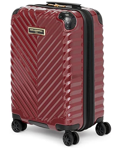 Karl Lagerfeld Paris Women's Carryon Spinner Wheels Hardside, Burgundy, One Size