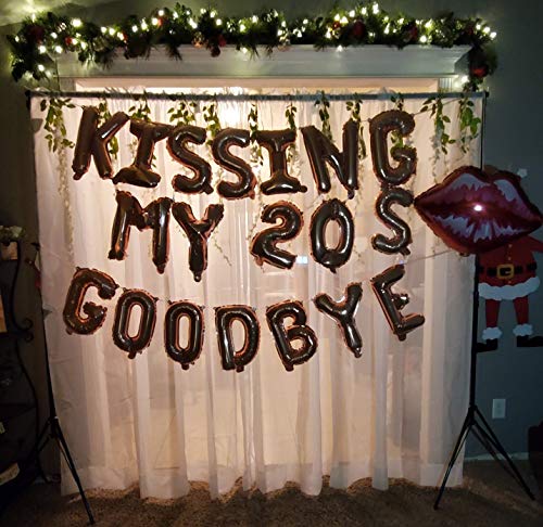 JeVenis Kissing My 20s Goodbye Decorations Kissing My 20s Goodbye Banner Balloons 30th Birthday Balloon Dirty 30 Balloon