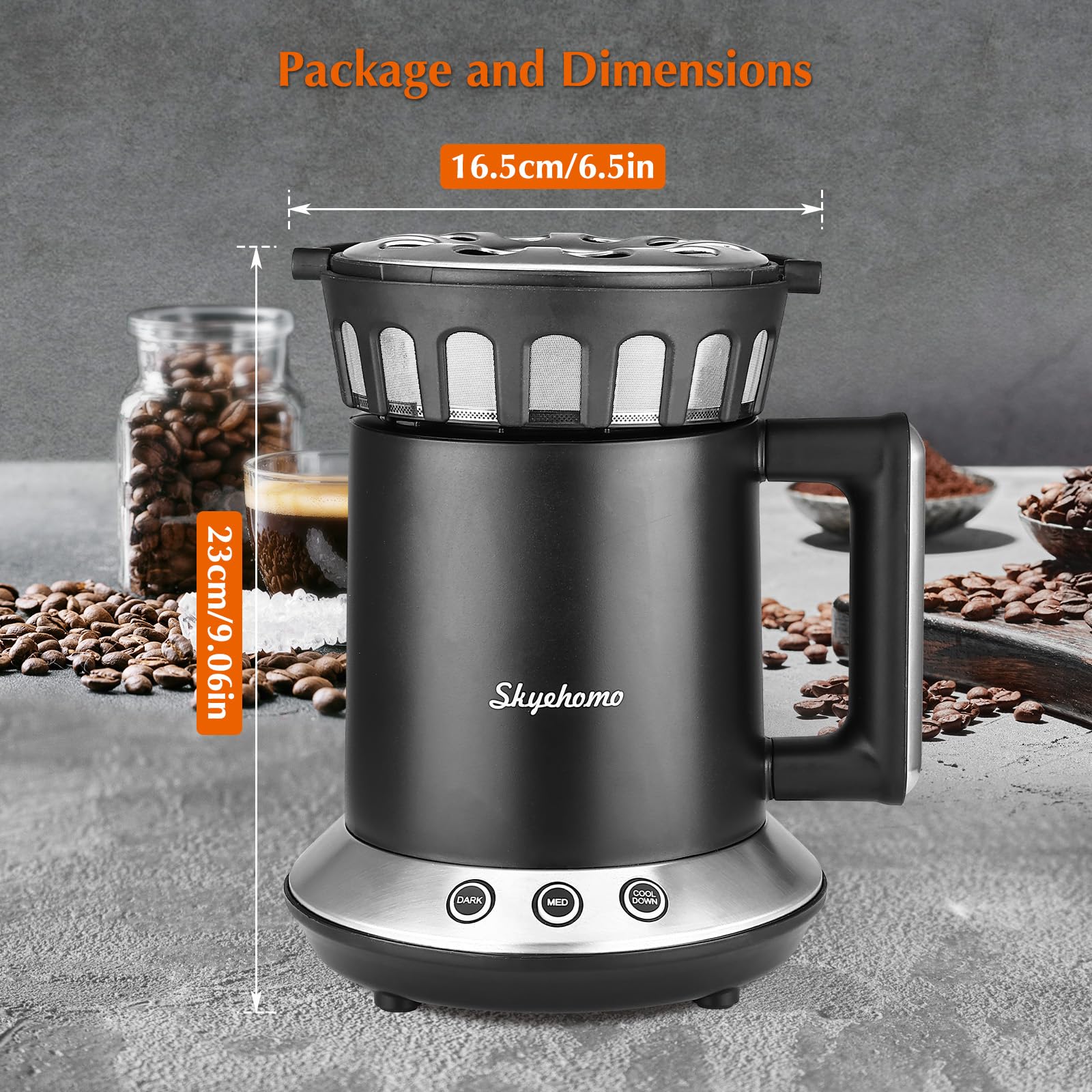 HOMOKUS Coffee Roaster,Coffee Roaster Machine for Home Use,Two Baking Modes Optional(Med and Dark),One-Touch Control Coffee Bean Baker Roaster with Cooling Mode