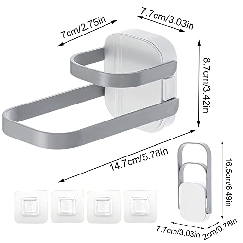LINFIDITE 2 Pack Clothes Hanger Organizer Hanger Storage Organizer Stacker Double Layers Foldable Hanger Holder Rack Wall Mounted Clothes Hanger Clips Organizer for Laundry Room Balcony Bathrooms,Grey