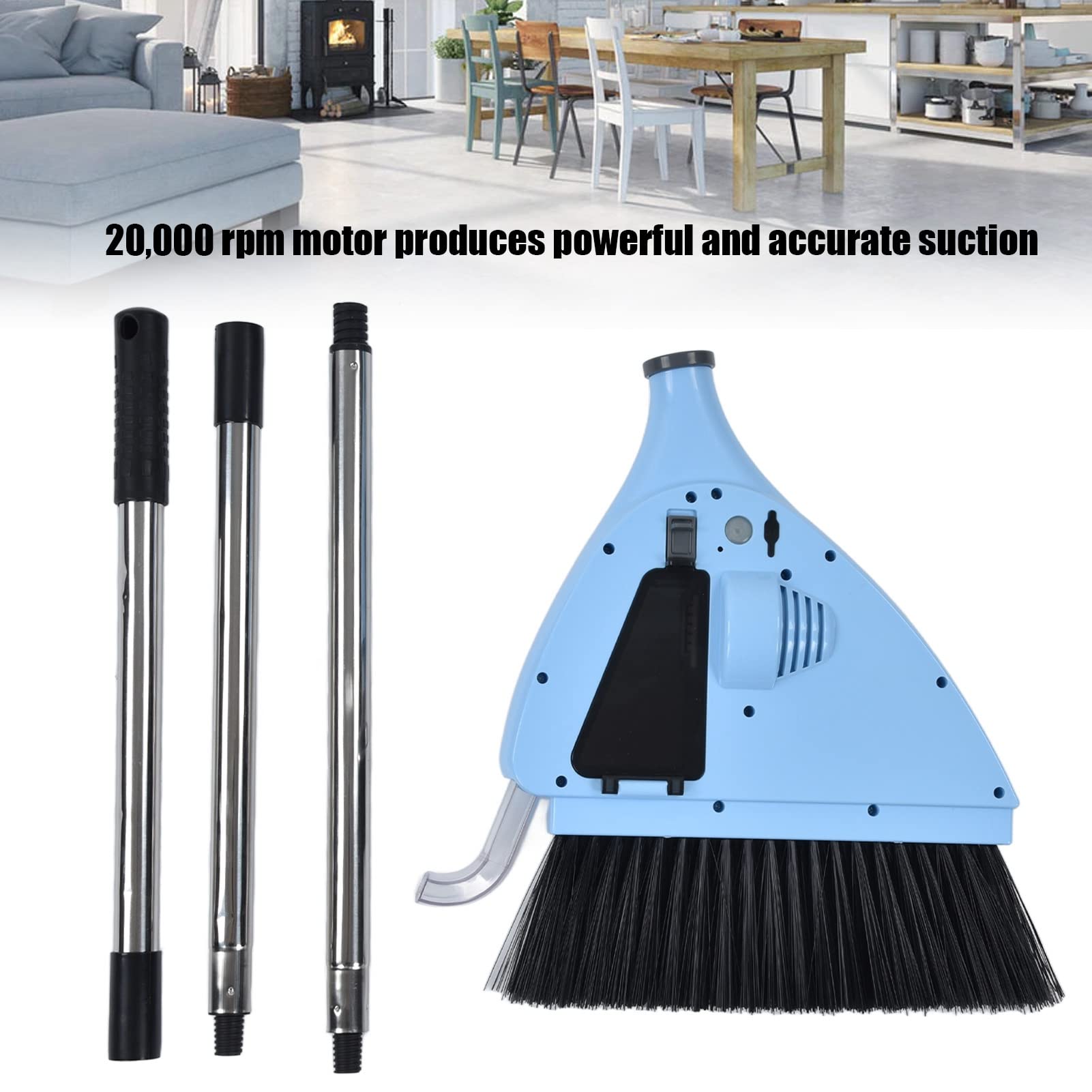 KIMISS 2 in 1, Cordless Vacuum Battery Vacuum Broom Cleaner for Household Bedroom Sweeper Sweeper USB Charging