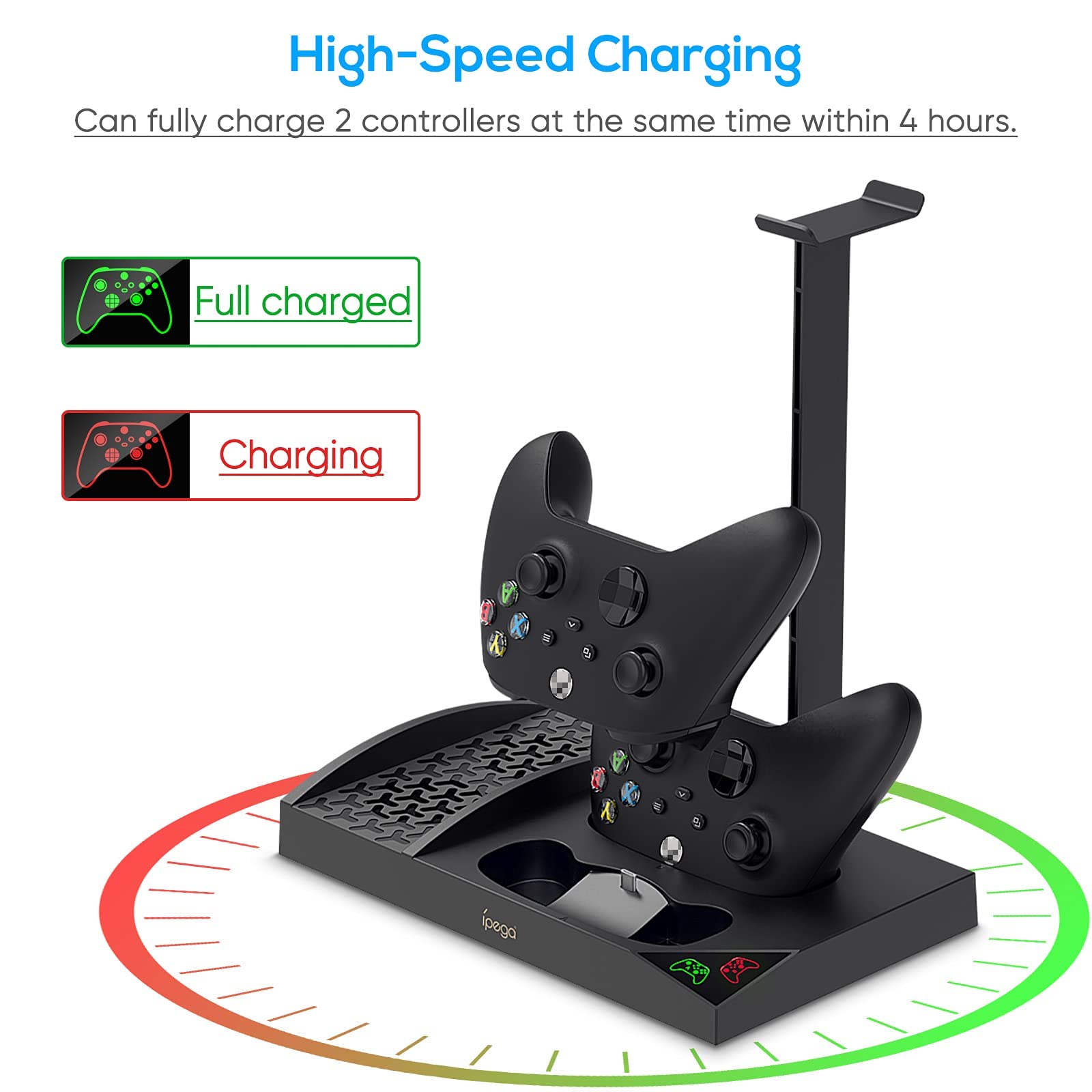 Cooling Fan Stand for Xbox Series S with 3-Pack 1400mAh Rechargeable Battery Pack, YUANHOT Vertical Charging Station Dock Accessories with Controller Charger Port & Cooler System for XSS - Black