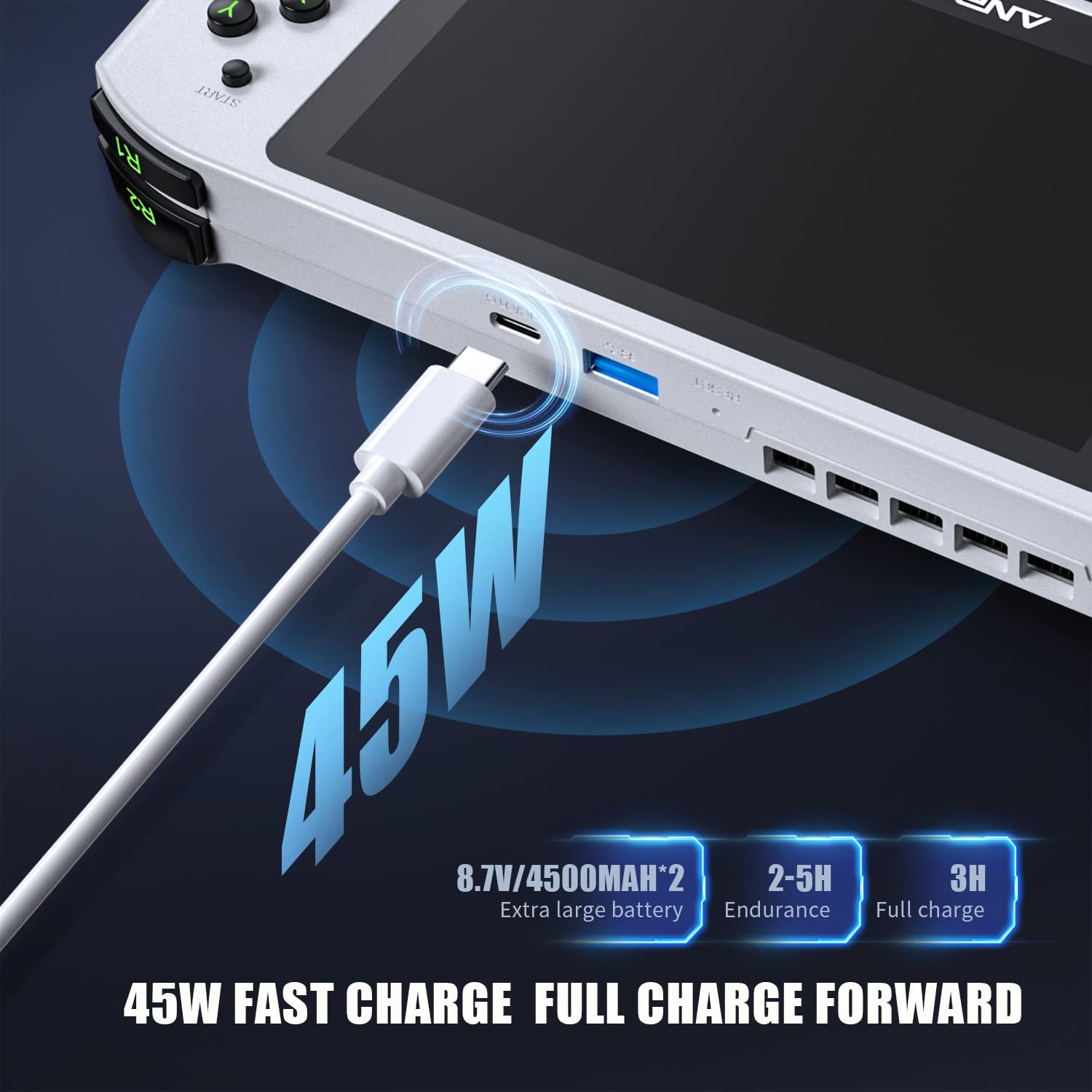 Cintwor WIN600 5.94’’ PC Handheld Game Console, AMD Athlon Silver 3050e Dali APU up to 2.8GHz, AMD Radeon RX Vega3 Graphics, 8G DDR4 RAM, 256GB SSD and Built-in Win10 System (White)