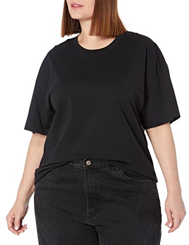 The Drop Women's Lydia Loose Short Sleeve Drop Shoulder Jersey T-Shirt, Black, M