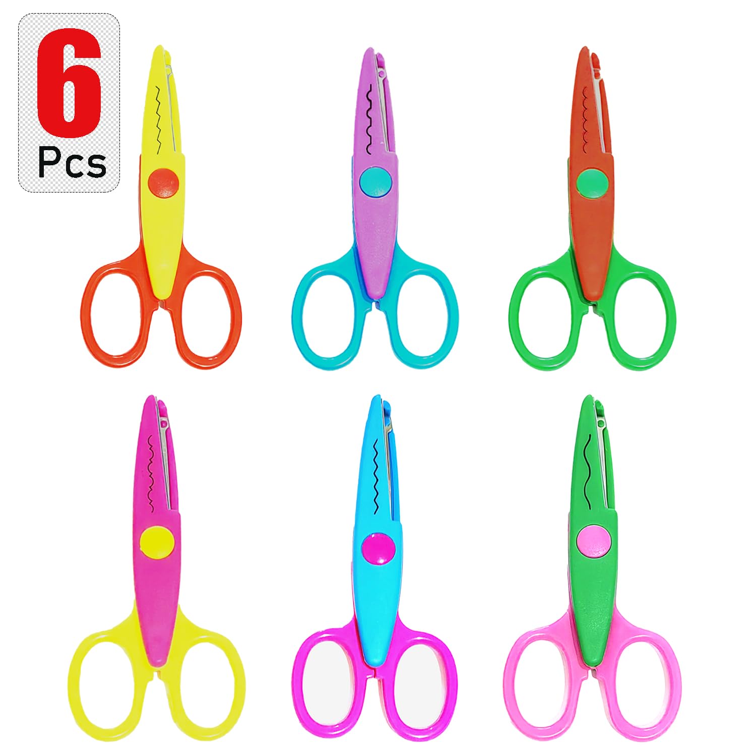Paper Edge Scissors Set of 6 Different Patterns Craft Scissors for Teachers, Scrapbooking, Album, Kids, Arts