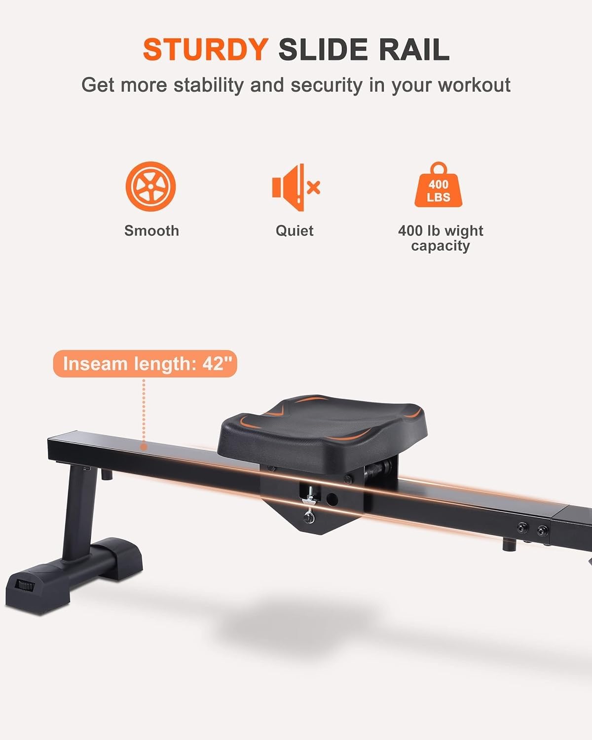 ECHANFIT Water Rowing Machine with 6 x 32 Levels Resistance and Bluetooth, 400lb Weight Capacity Rower with Digital Monitor Tablet Holder for Home Use