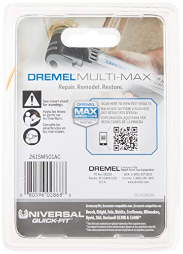 Dremel MM501 1/16-Inch Oscillating Multitool Blade for Grout Removal, Fast Cutting Carbide Accessory - Universal Quick- Fit Interface Fits Bosch, Makita, Milwaukee, and Rockwell