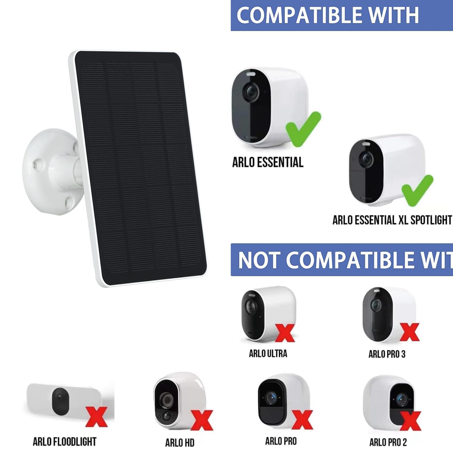 DaybreakAura 5W Solar Panels for Security Cameras - Compatible with Ring Spotlight Cam(Battery), Ring Stick Up Cam Battery - 9.8 Ft Charging Cable - 1PACK (Not for Spotlight Plus/Pro)