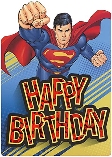 Paper House Superman Flying Die Cut Foil Superhero Birthday Card for Kids