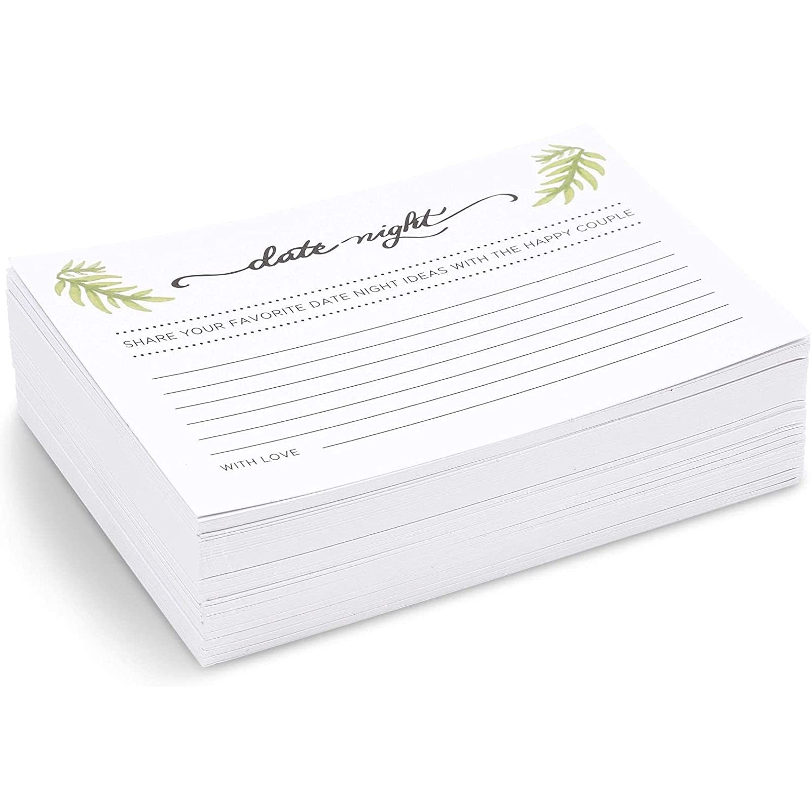 Paper Junkie Date Night Idea Cards for Bridal Shower and Wedding (4 x 6 Inches, 100-Pack)