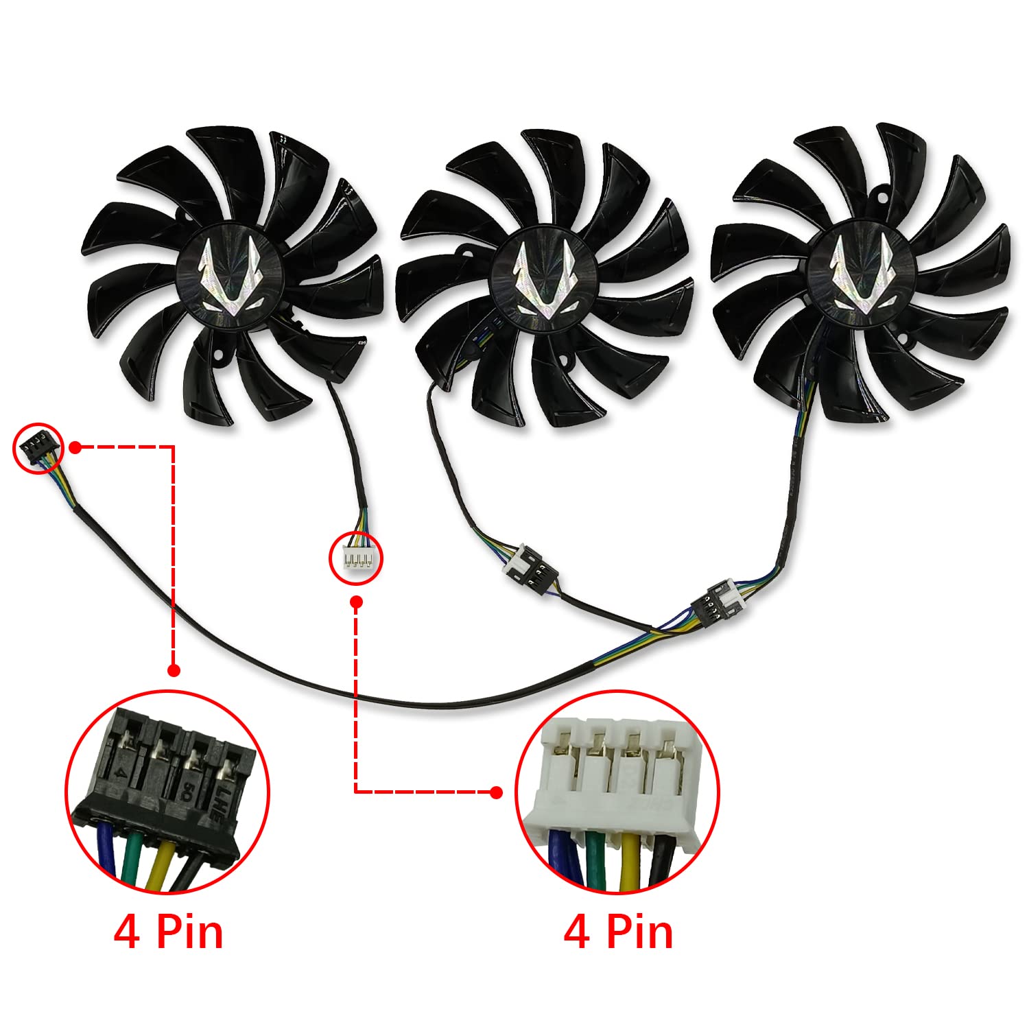 Daoweds 88 mm Graphics Card Fan GA92S2U 4Pin GPU Card Cooler Fans for ZOTAC GeForce RTX 2060 2080 2080 Ti 2070 Graphics Card Fan (Fan-ABC)