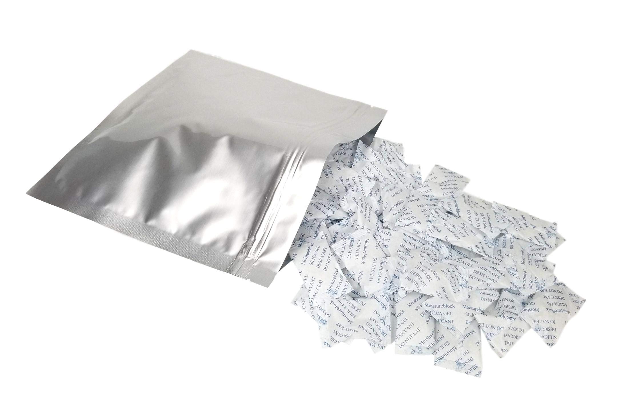 Silica Gel Desiccant 10 Gram - No Shelf-Life - Foil-Packed Moisture Absorbers Dehumidifiers (100)