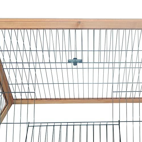 PawHut Outdoor Triangular Wooden Bunny Rabbit Hutch/Guinea Pig House with Run