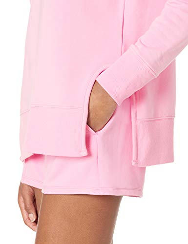 Daily Ritual Women's Long-Sleeve Crewneck Sweatshirt with Side Cutouts, Pink, X-Large