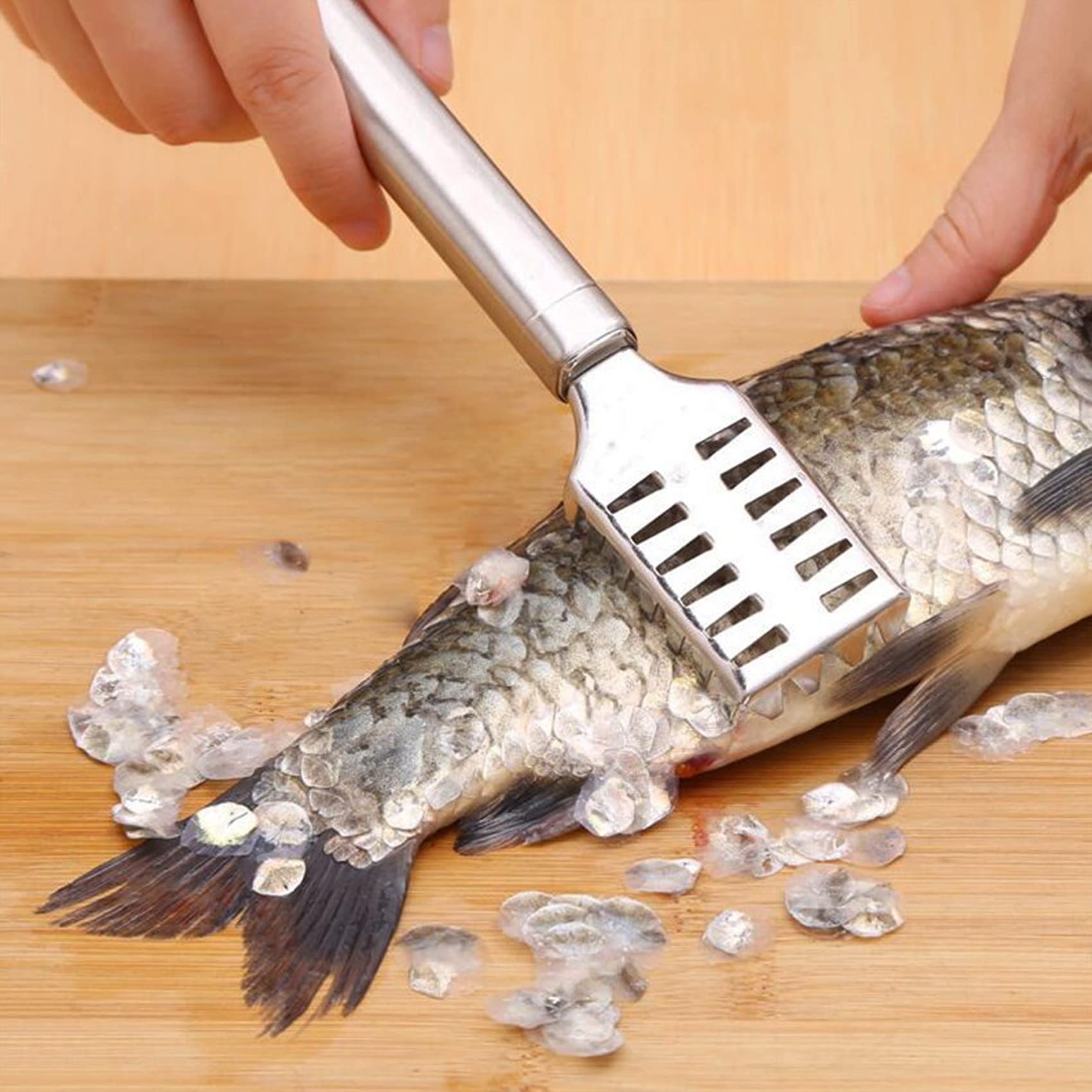 Fish Scaler, Fish Scale Remover,Fish Scaler Brush Fish Scaler Remover,Quickly Remove Fish Scale Stainless Steel,Easily Remove Fish Scales Without Fuss Or Mess