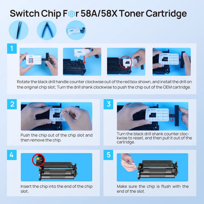 HALLOLUX 58A CF258A Toner Cartridge (No Chip) Replacement for HP 58A CF258A 58X CF258X Toner Cartridge Compatible with Laserjet Pro M404n M404dn M404dw MFP M428fdw M428dw M428fdn Printer 2 Black