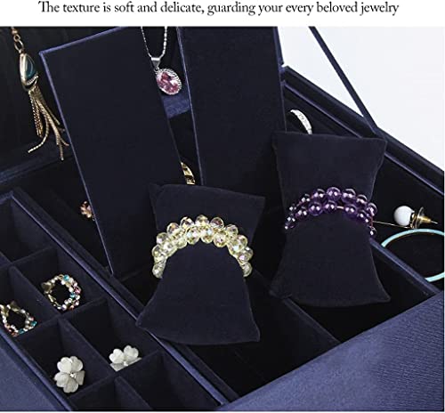 KYUSAR Jewelry Case Jewelry Boxes 3-Layer Silk Surface Velvet Jewelry Organizer Box Jewelry Display Storage Case Small 2 Watch Pillow Box. Jewelry Organizer ( Color : Onecolor , Size : 23x20x19cm )
