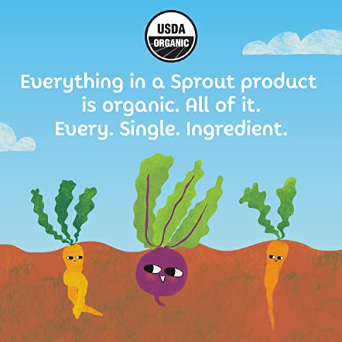 Sprout Organic Baby Food, Stage 2 Pouches, Butternut Squash, Carrot, and Apple with Beef Bone Broth, 3.5 Oz Purees (Pack of 12)