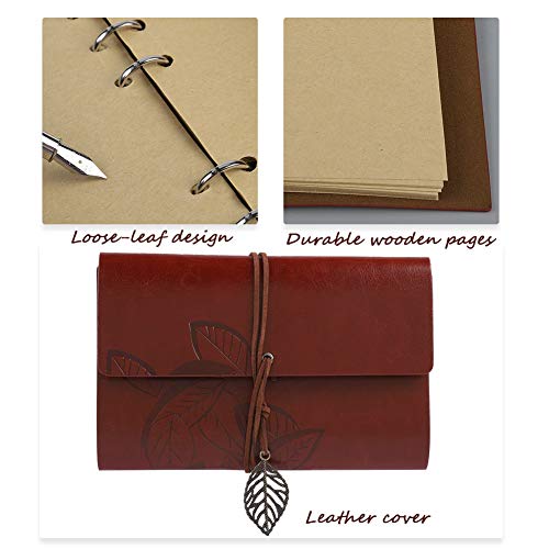 Sanpyl Quill Pen Set, Retro Quill Feather Pen Set with Leather Notebook Antique Calligraphy Writing Quill Pen Set Stationery Gift Box. (White)