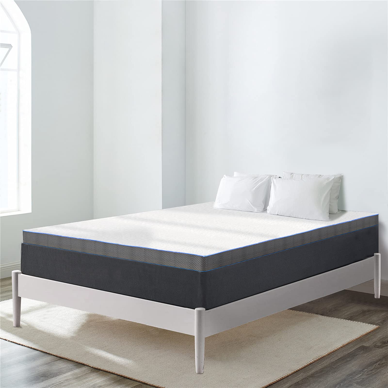 iHomy 3 Inch Memory Foam Mattress Topper Cooling Gel Infused Queen Mattress Toppers with Removable Breathable Cover 2-Layer Design (Queen, 3 Inch (Upgrade 2 in 1))