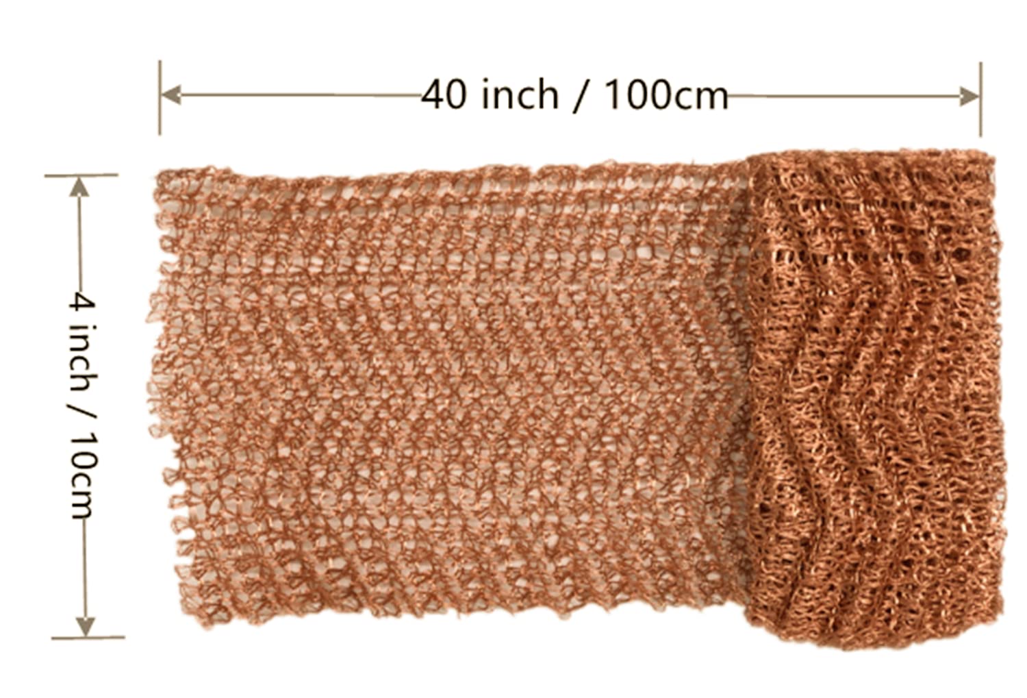 Copper Mesh,Pure Copper Wire Mesh, Hole and Gap Filler, Sturdy and Durable, Suitable for Gardens and Houses, Size 3.8" x 40"(1 Roll)
