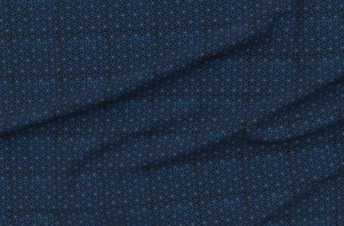 Spoonflower Fabric - Circles, Indigo, Japanese Inspired, Traditional, Embroidery Print, Printed on Petal Signature Cotton Fabric by The Yard - Sewing Quilting Apparel Crafts Decor