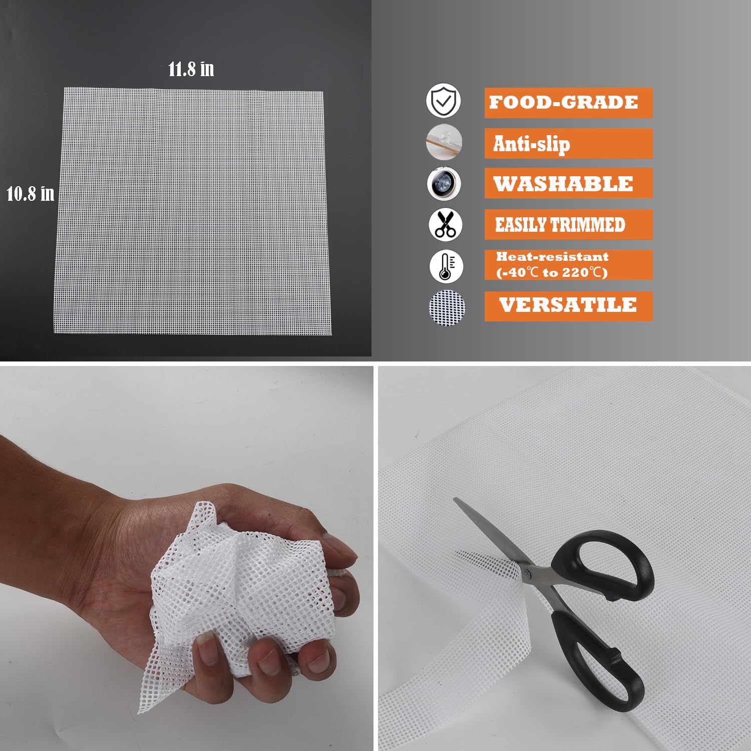 Kispog Dehydrator Sheets for NESCO FD-7SSD, 7 pcs/sets 12x11 inch Mesh Silicone Dehydrator sheets.