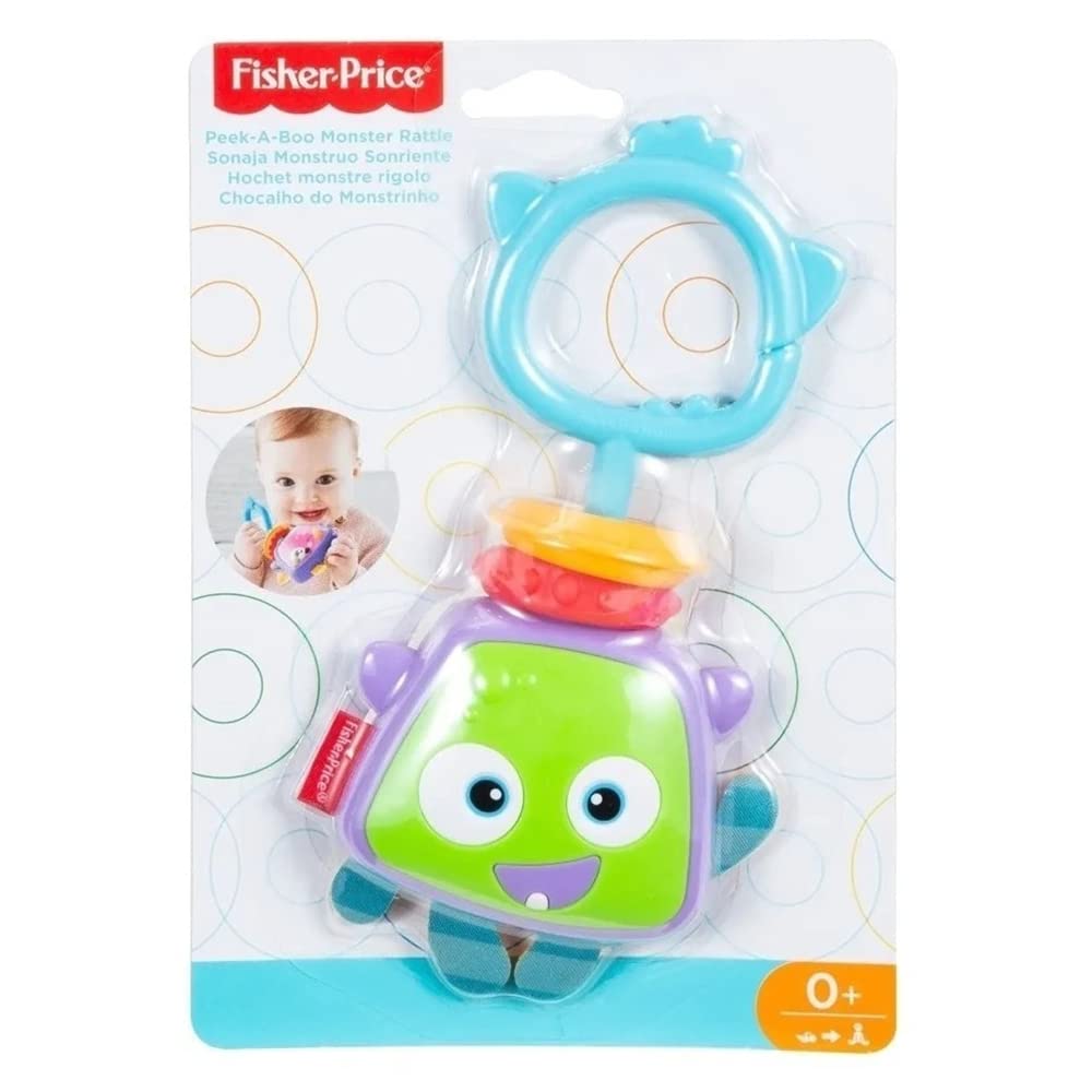 Fisher-Price Peek-A-Boo Monster Rattle ~ Twist and Rattle Sensory Toy ~ Take Along Toy for Babies and Up