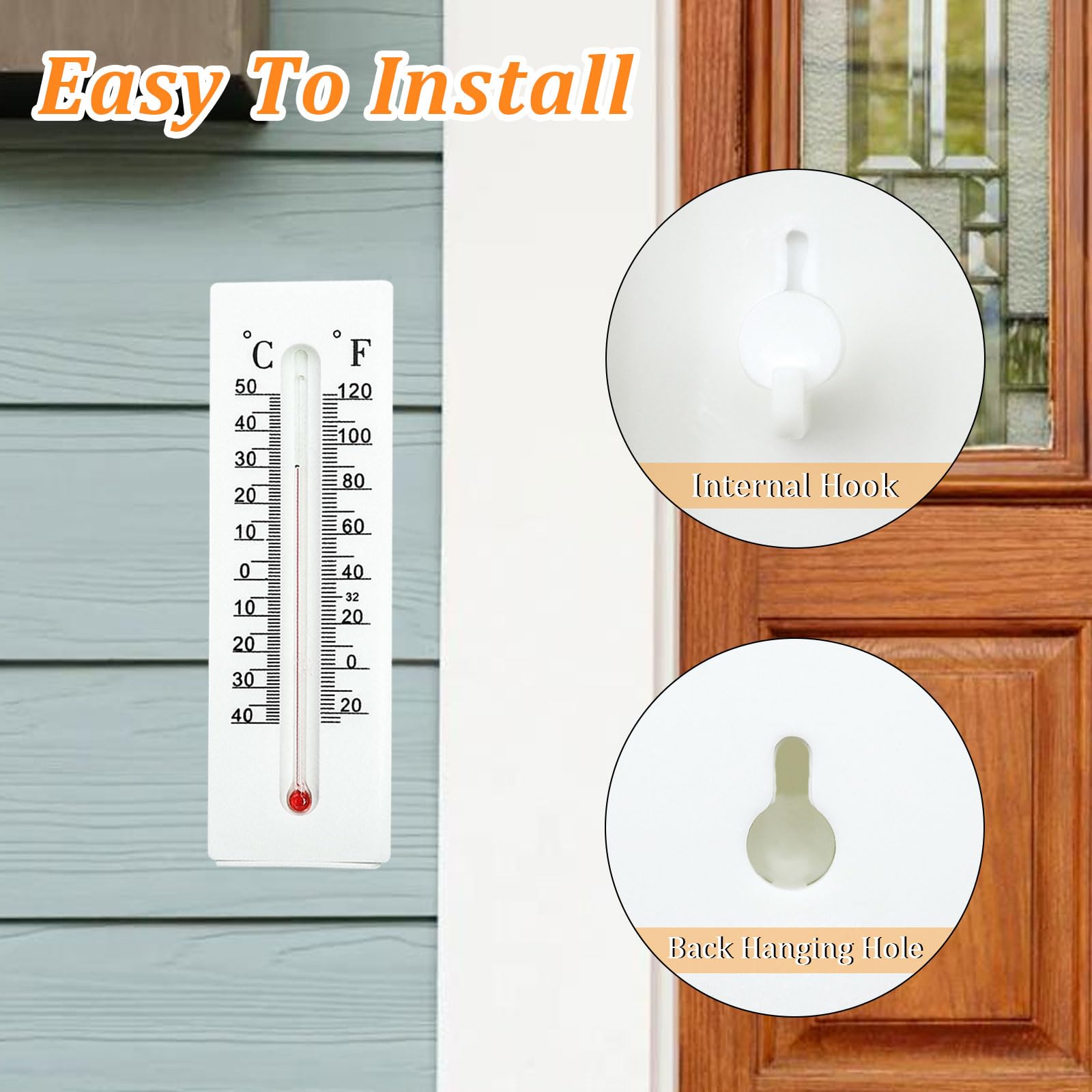 Dexspoeny Key Cabinet Outdoor, Key Lock Box, Thermometer Decorative Hide a Keys Lockbox for Outside Waterproof Dexspoeny Secret Hidden Storage Coins, Money and Hold House Spare Keys for Safe Storage