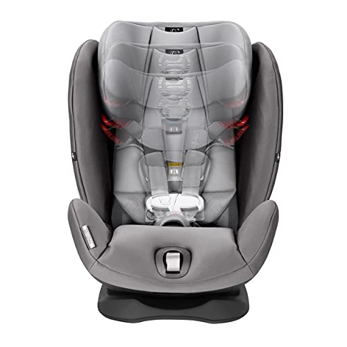 Cybex Eternis S, All-in-One Convertible Car Seat, 12-Position Height-Adjustable Reclining Headrest, Side Impact Protection, Manhattan Grey, 120 lb