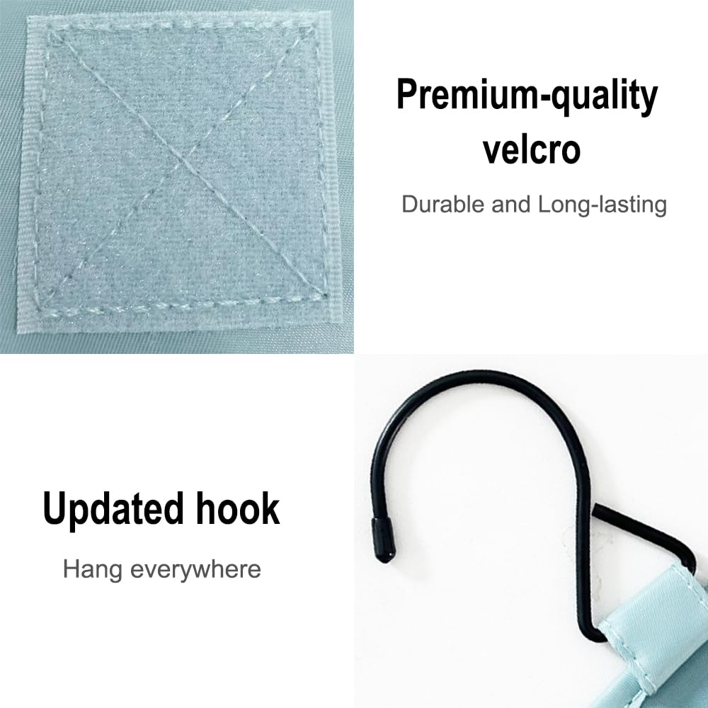 SRVR Toiletry Bag for Women Hanging Toiletry Bag Water Resistant,Cosmetic Makeup Travel Organizer with Hanging Hook (Light Blue)