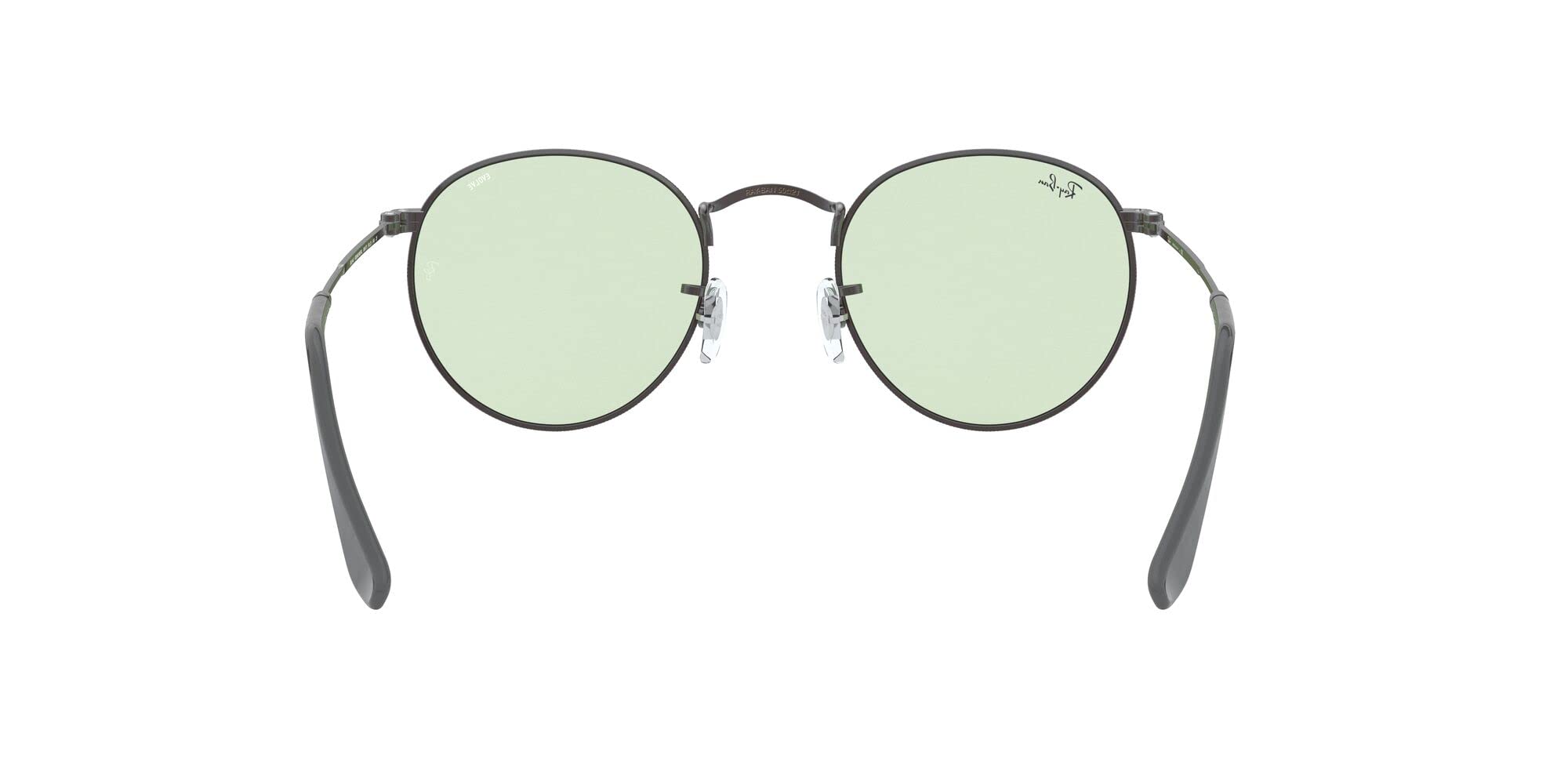 Ray-Ban RB3447 Round Metal Polarized Sunglasses, Gunmetal/Evolve Photochromic Green to Blue, 50 mm