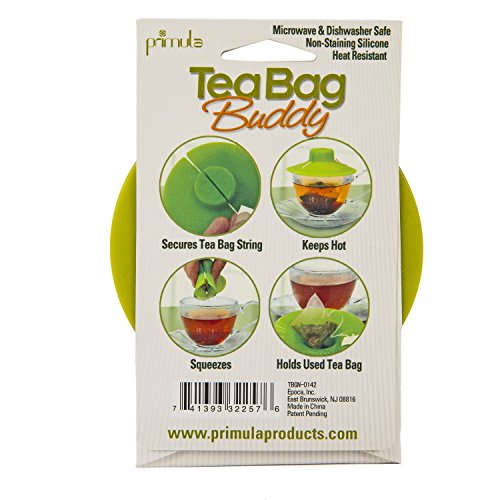 Epoca Kitchen Tool Primula Tea Bag Buddy &ndash Easy to Use &ndash Multipurpose &ndash 100% Silicone &ndash Green, 4.25-Inch