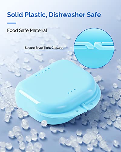JMU Retainer Case with Vent Holes, Mouth Guard Case Denture Case(Teal)