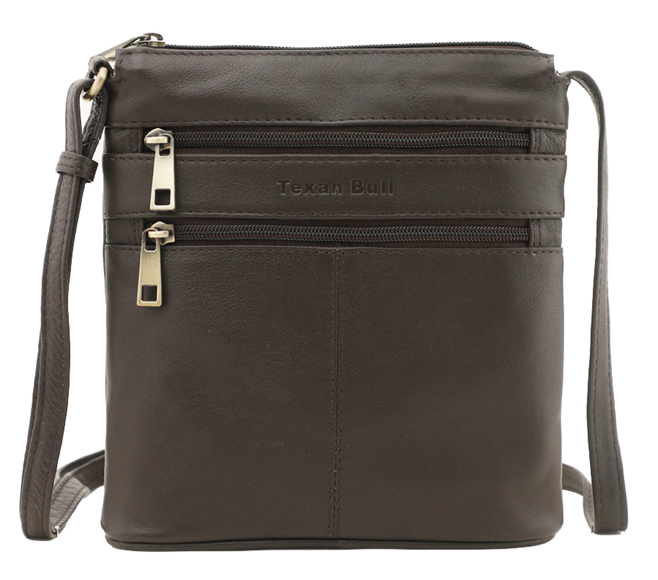 Texan Bull Leather Crossbody Bags For Women-Shoulder Strap Women Purses Travel Handbags (Brown)