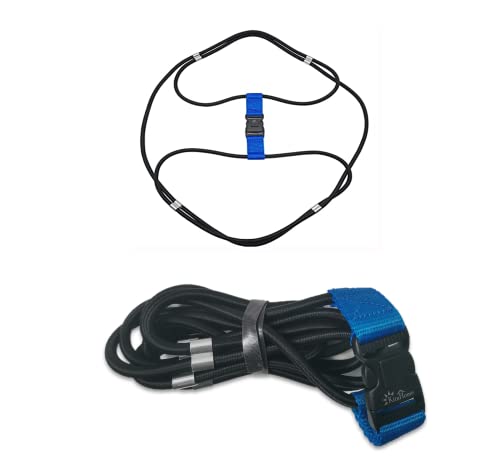 KiinHome Trash Can Lock (2 Pack) Bungee Cord for Outdoor Garbage Can Lid, Animal Proof Garbage Lid Lock (Works for Dogs, Bears, Raccons), Heavy Dutty Elastic Strap. (Trash Can NOT Included)