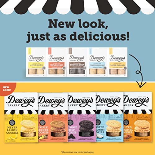Dewey's Bakery Brownie Crisp Cookie Thins | No Artificial Flavors, Synthetic Colors or Preservatives | Baked in Small Batches | 9oz (Pack of 1)