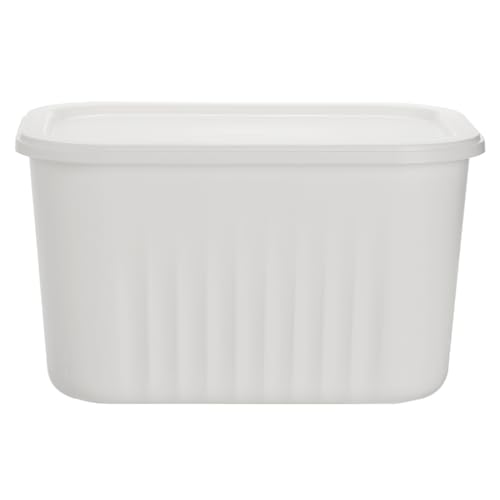 Dicunoy 6 Pack Lidded Storage Bins with Lids, Stackable Storage Baskets, White Plastic Pantry Organizer for Toiletries, Shelf, RV, Lockers