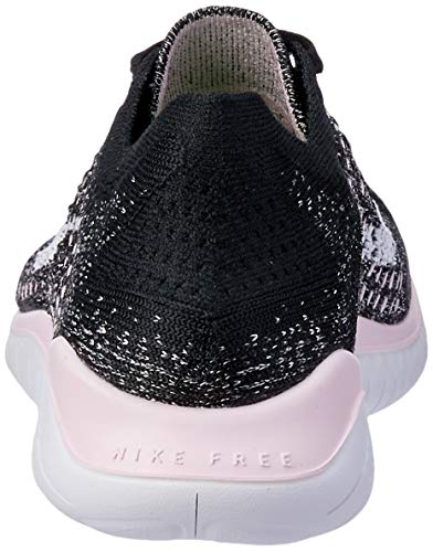 Nike Women's Free RN Flyknit 2018 Running Athletic Black / White Upper, Black/Pink Foam/White, 10.5