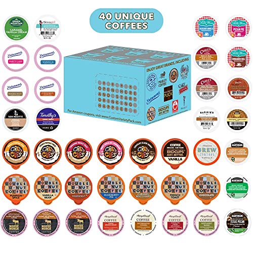Custom Variety Pack Flavored Coffee for Keurig K-Cup Brewers, 40 Count