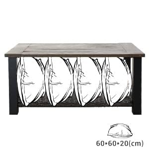 Grand patio Outdoor Coffee Table 40In Aluminum Steel Side Table Modern Rectangle Fits with Conversation Set All-Weather Resin Wicker Storage Shelf Wood Grain Finish Tabletop