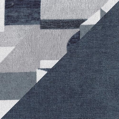 Lexicon Small Couch Mid Century Modern Sofa Living Room Sofa Couch with 2 Accent Pillows, Button Tufted Upholstered Small Sofa for Bedroom/Office/Apartment, Reversible L Shape Couch, Blue Chenille