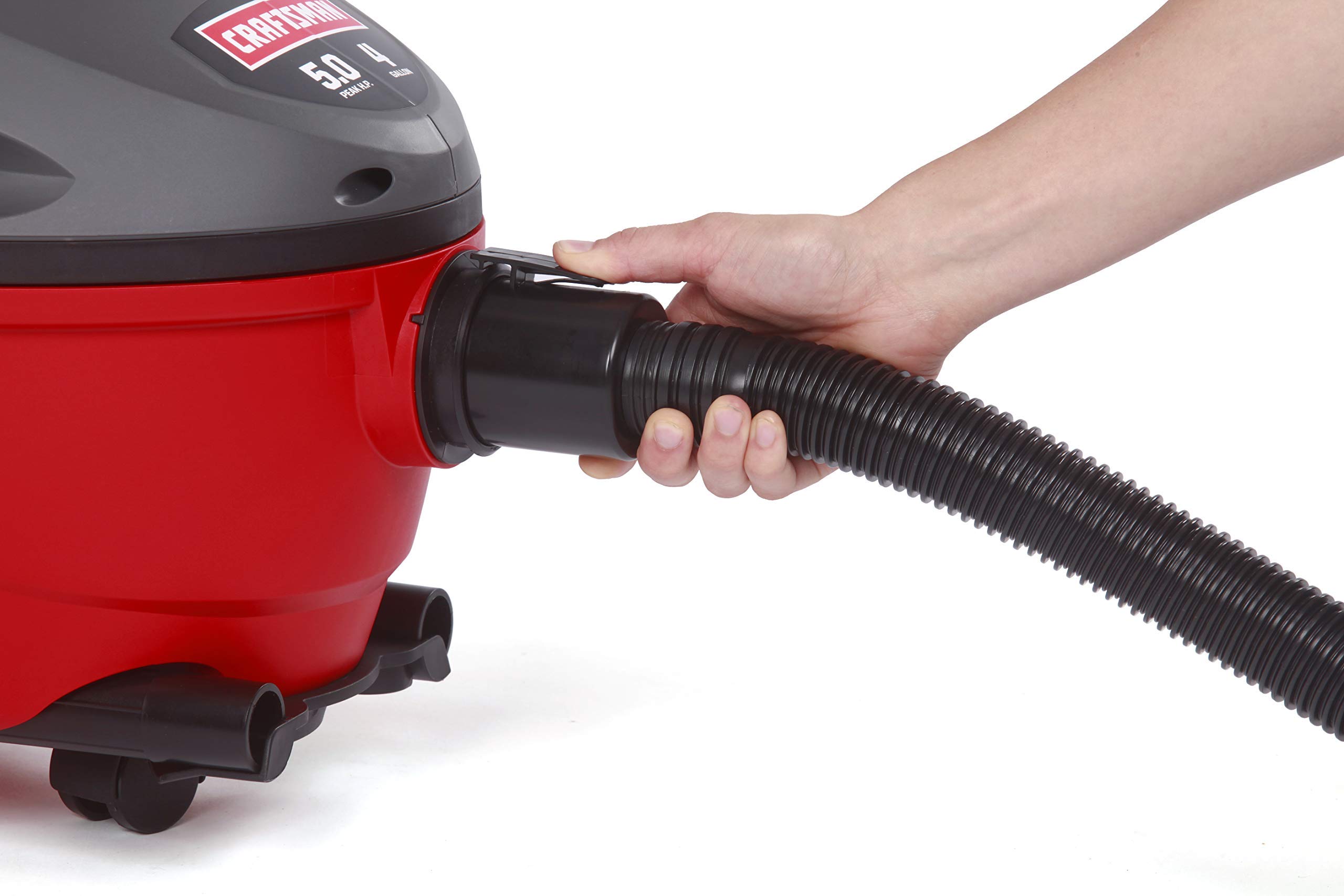 CRAFTSMAN 17612 4 Gallon 5.0 Peak HP Wet/Dry Vac, Portable Shop Vacuum with Attachments (Renewed)