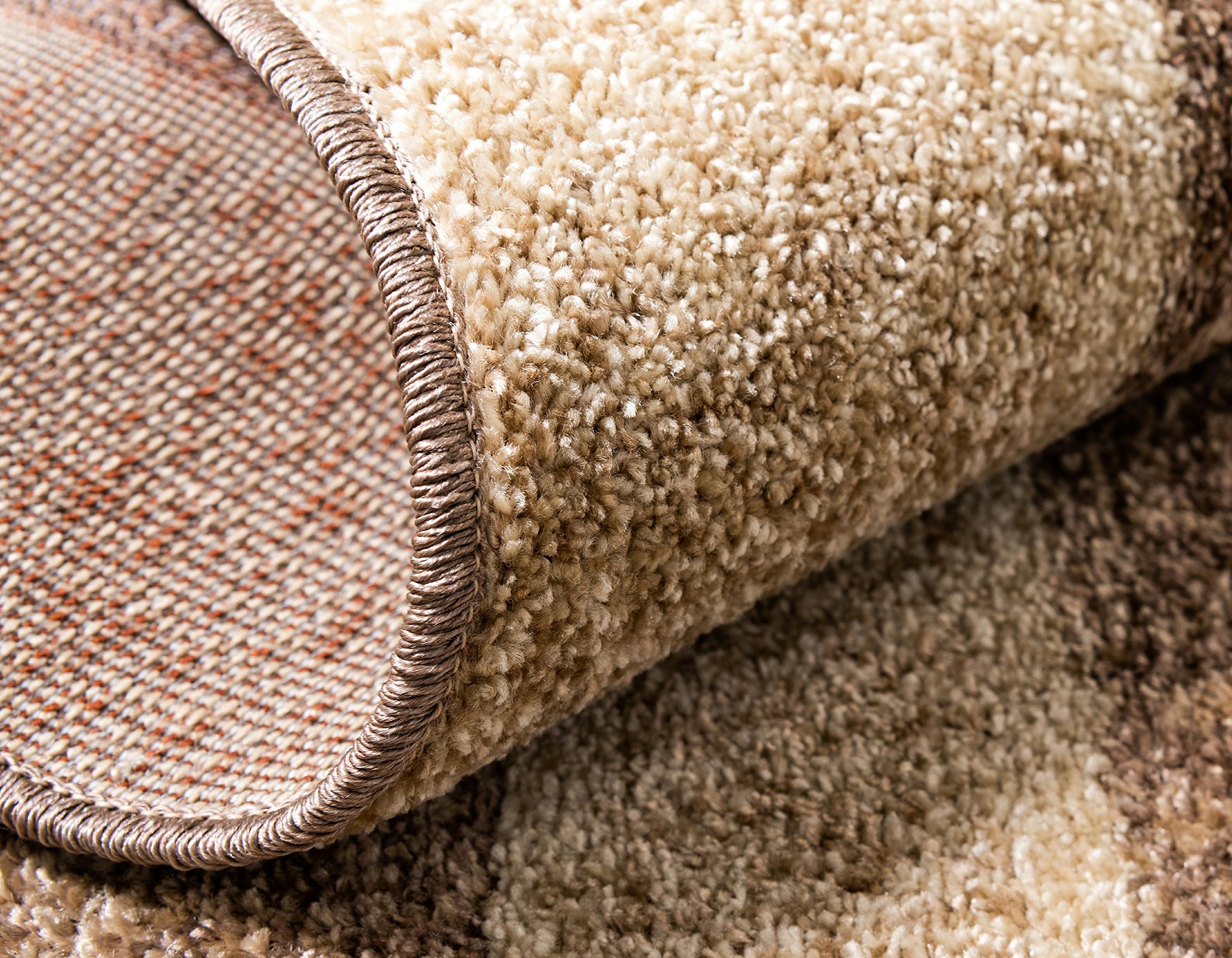 Unique Loom Autumn Collection Warm Toned Casual Striped Beige Round Rug (3' 3 x 3' 3)