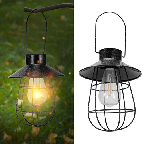 Solar Hanging Light, Weatherproof Outdoor Hanging Lamp, Iron Art Hollow Automatical for Home Decoration Gardens, Courtyards, Porches