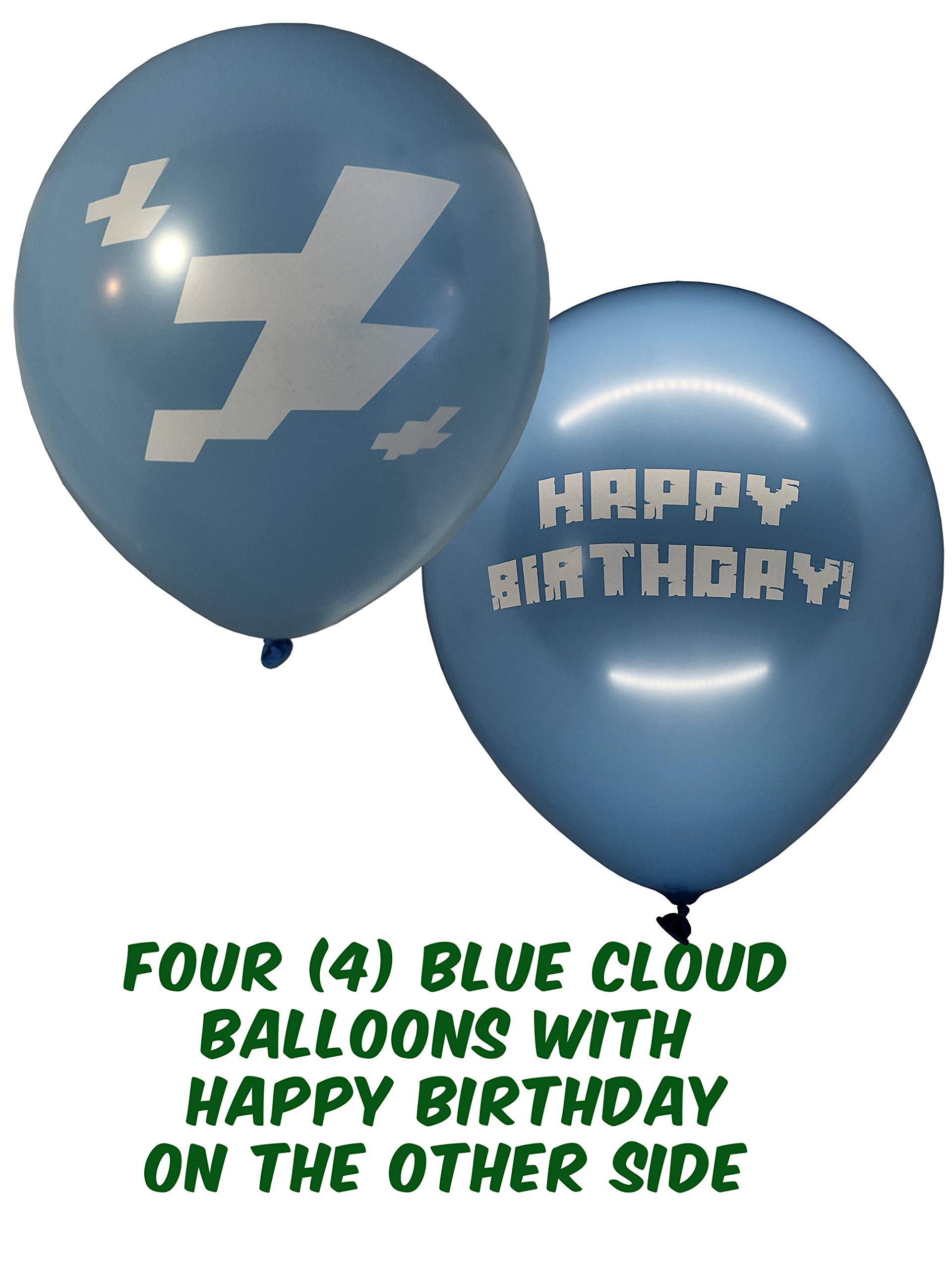 Party Ninja 24 Pack of Extra Large Pixel Miner Crafting Birthday Balloons - Double Sided Prints - 12" Party Balloons For Birthday Party Decorations