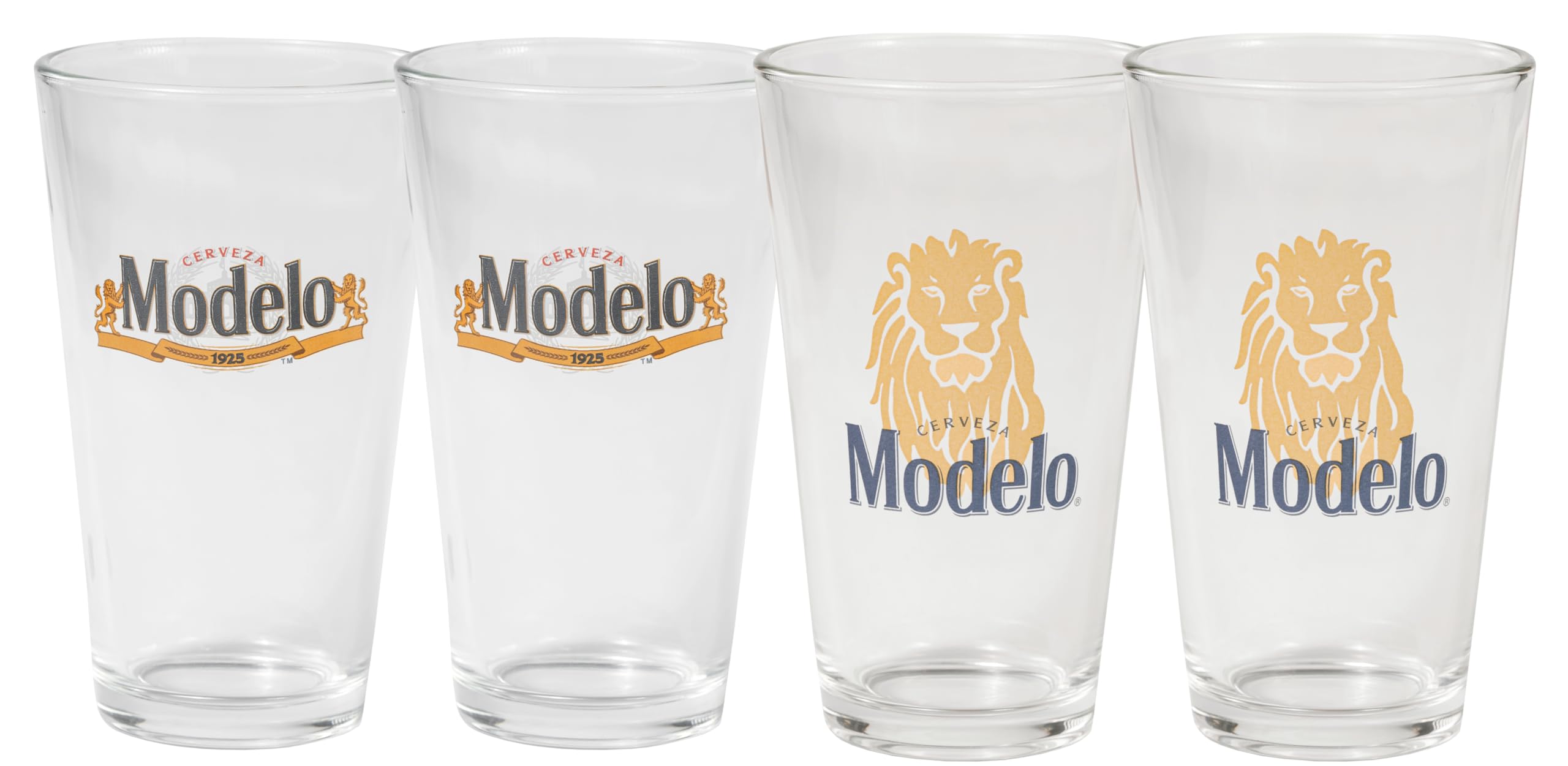 LORD'S ROCKS Modelo 16oz Pint Glass - Set of 4 Authentically Licensed Compatible
