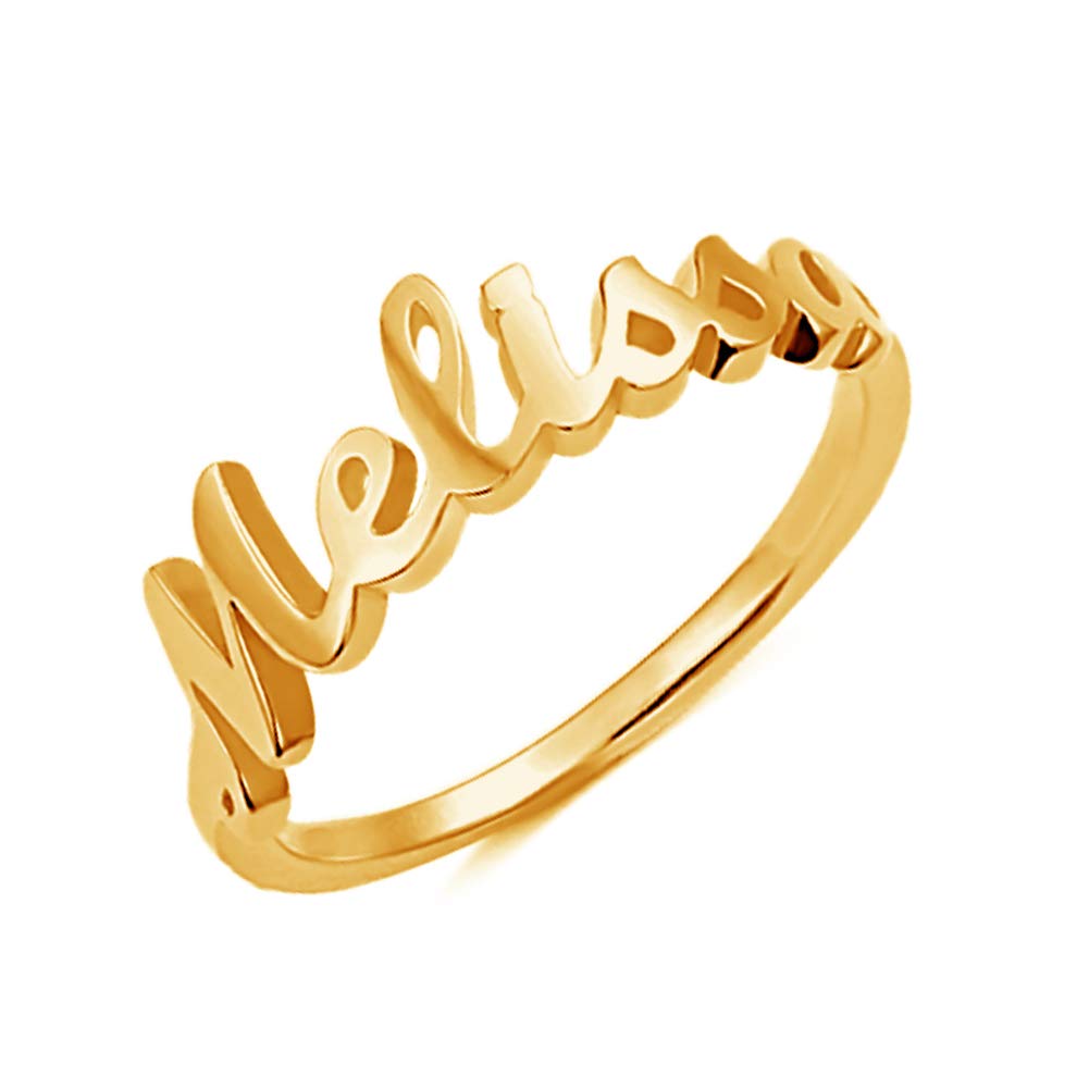 Corissy Personalized Name Ring 18k Gold Plated Custom Ring Mother Daughter Gift Promise Ring for Women (US Ring Size 5-10)