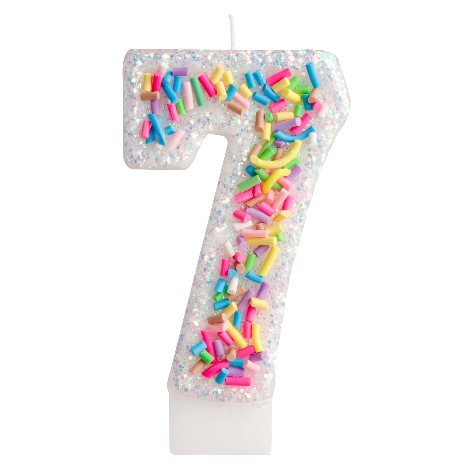 Girls Colorful Candy Birthday Candle,7th Birthday Candle for Party Supplies,Candles for Cake Decoration,2.76 inch Number 7 Girl Boy Cake Topper Wedding Anniversary Pastel Sweet Theme Party Decoration